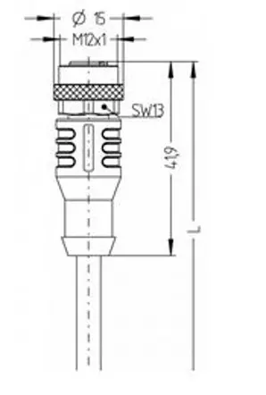 Cabo de Alimentação - M12 - 4 Polos - 10 - AL-WAK4-10/ S370