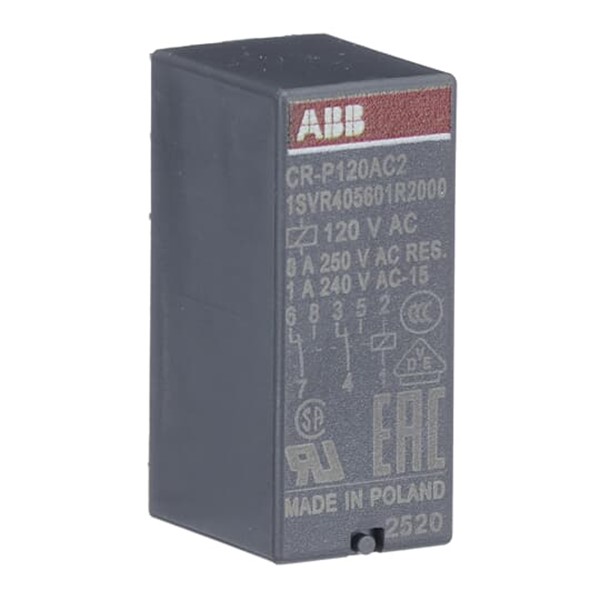 Relé de interface plugável 120VAC - 8A - CR-P120AC2 | ABB